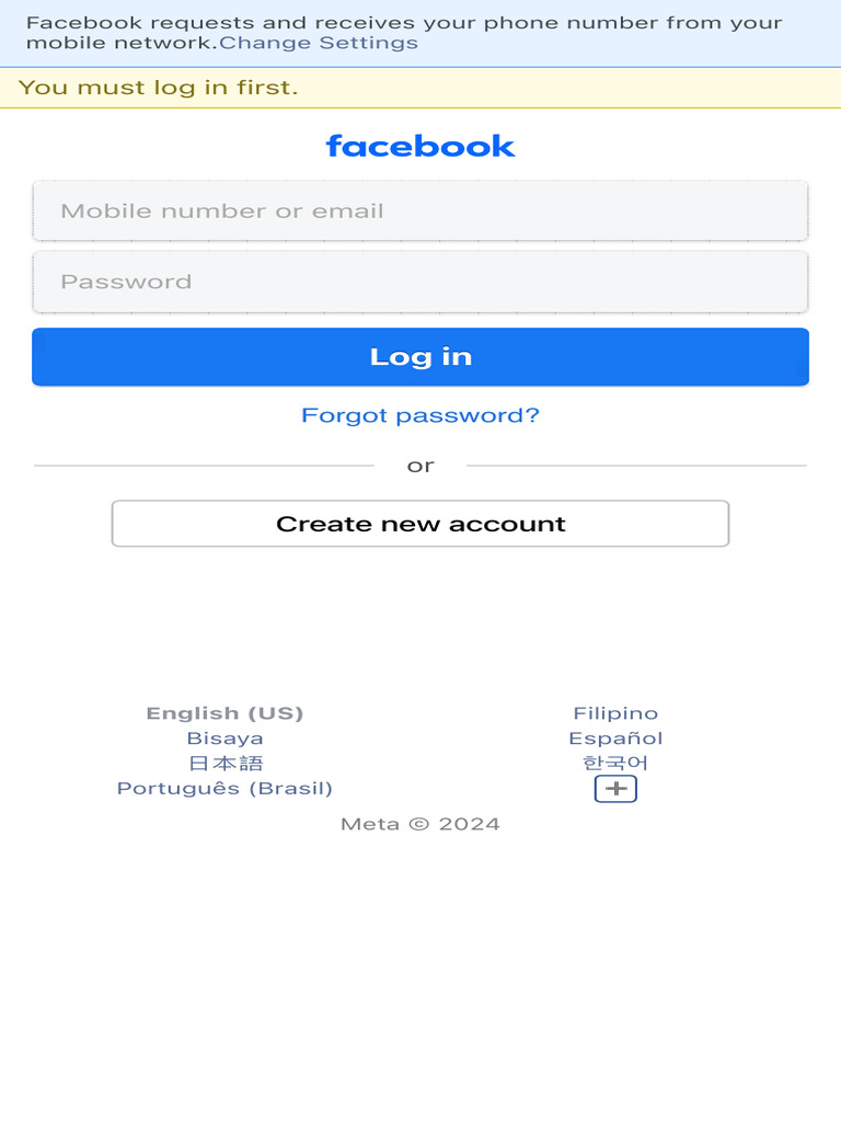 Log Into Facebook Facebook | PDF