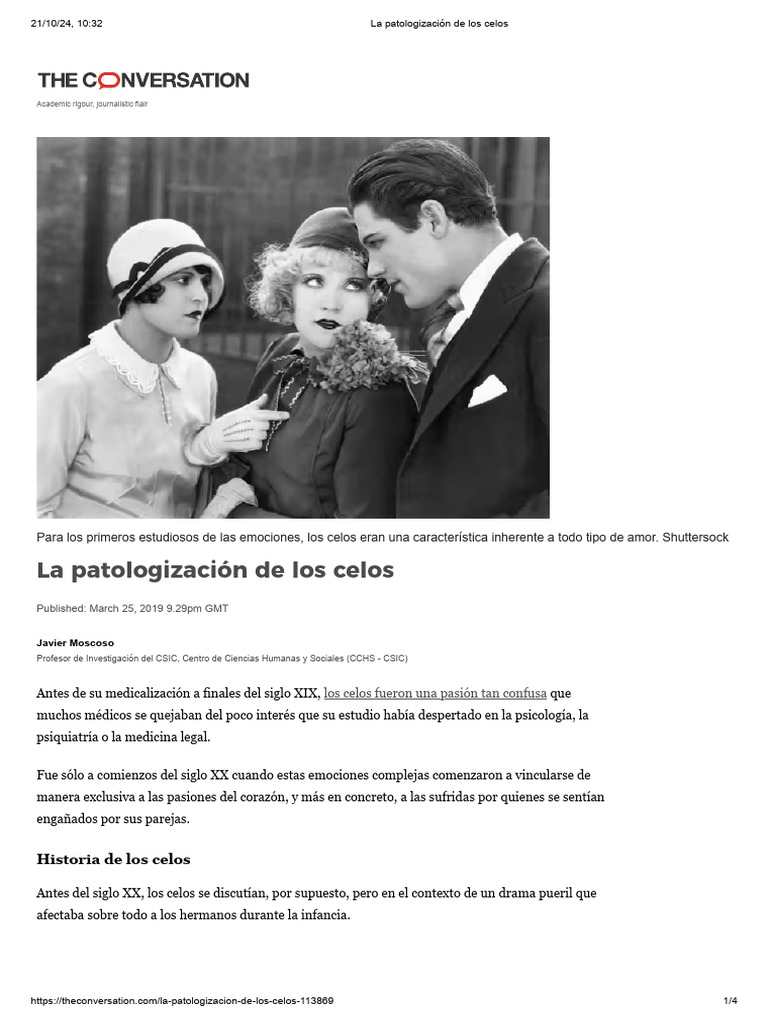 La Patologización de Los Celos | PDF | Celos | Amor