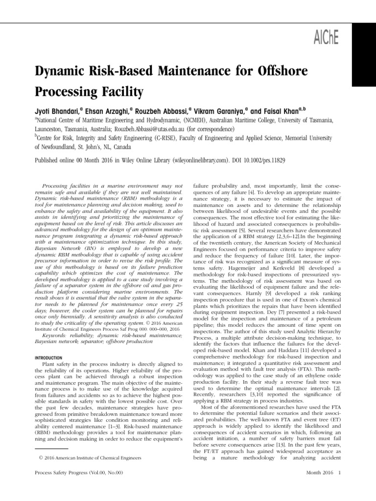 (2016) - Bhandari Et Al. - Dynamic - Risk - Based - Maintenance - For ...