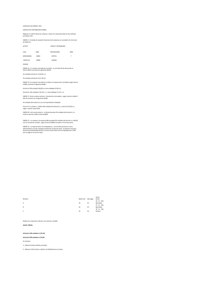 Kardex Metodo Fifo - Ejercicio 3.0 | PDF | Economias | Negocios económicos