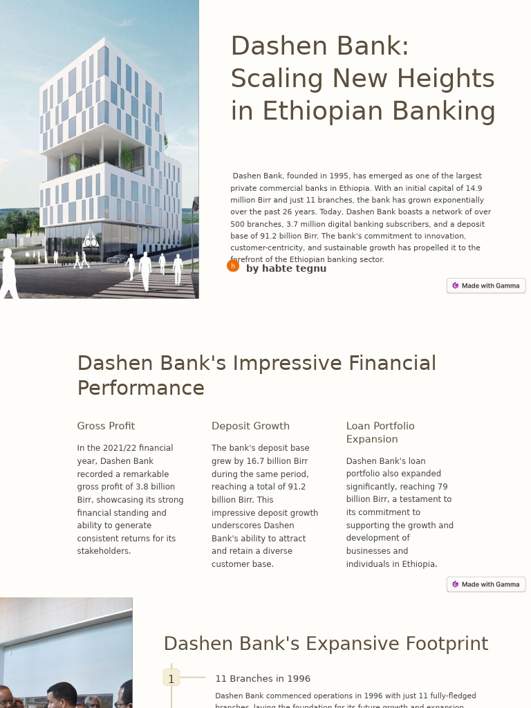 Dashen Bank Scaling New Heights in Ethiopian Banking | PDF | Banks ...