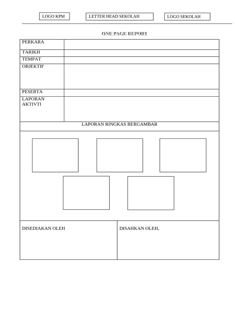 CONTOH ONE PAGE REPORT | PDF