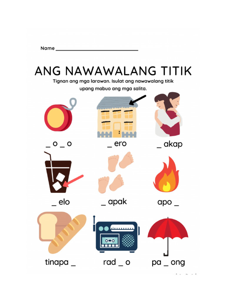 Mga Nawawalang Titik 1 | PDF