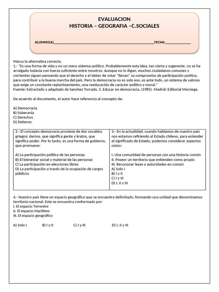 Prueba de Historia - Validacion de Estudios | PDF | Derechos | España