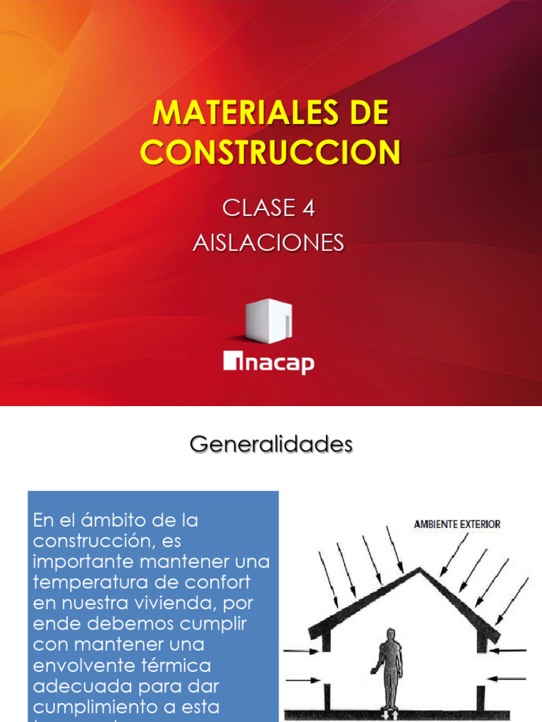 CLASE Aislacion - MAT DE CONSTR | PDF | Aislamiento térmico | Materiales