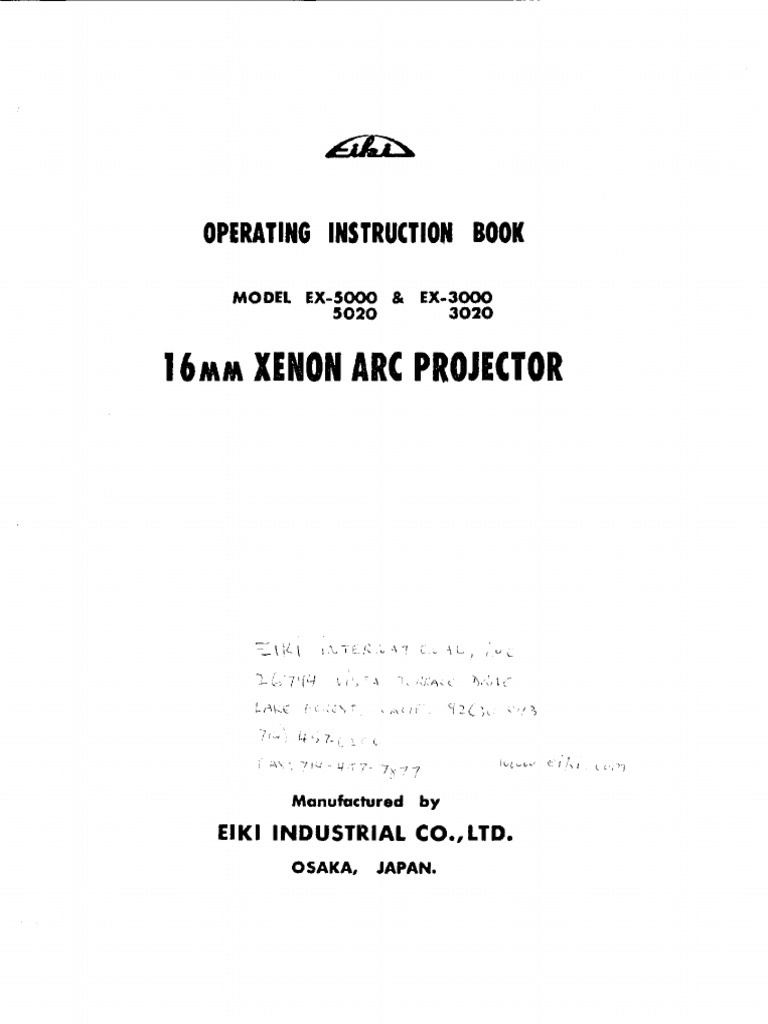 User EX3000,3020, EX5000,5020 Xenon | PDF