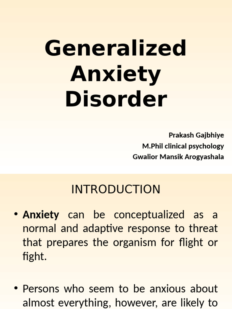 GAD | PDF | Generalized Anxiety Disorder | Anxiety