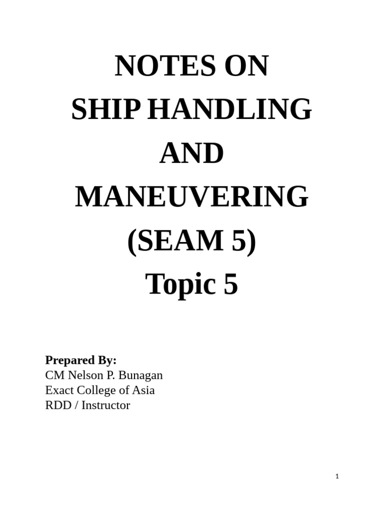 SHM 5 Topic 5 Manual | PDF | Shipping