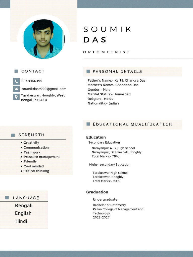 Soumik Das CV | PDF