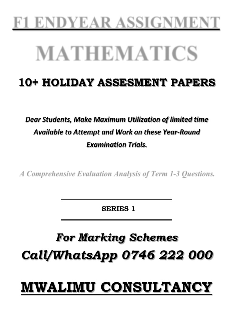 Form 1 Mathematics End-Year Assignment | PDF | Numbers | Odds