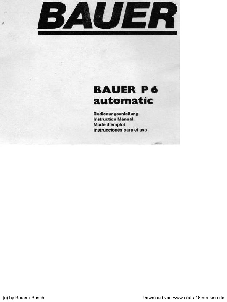 Bauer P6 Automatic Overview | PDF