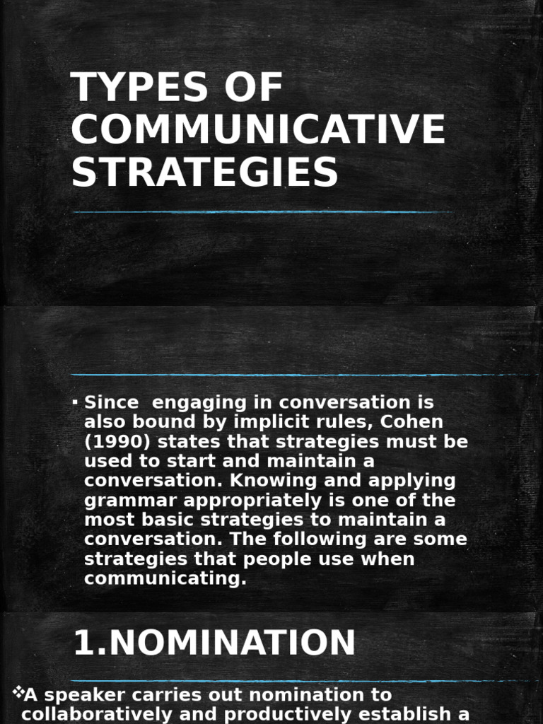 Types of Communicative Strategies | PDF | Conversation | Communication