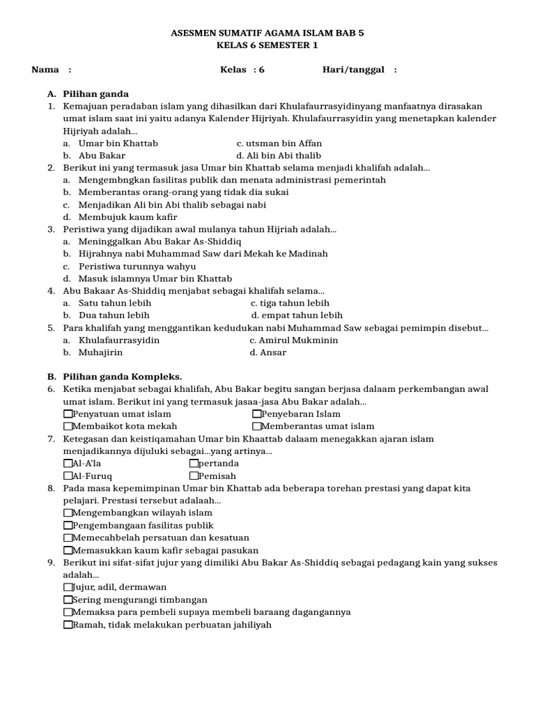 Ulhar Agama B5 K6 | PDF