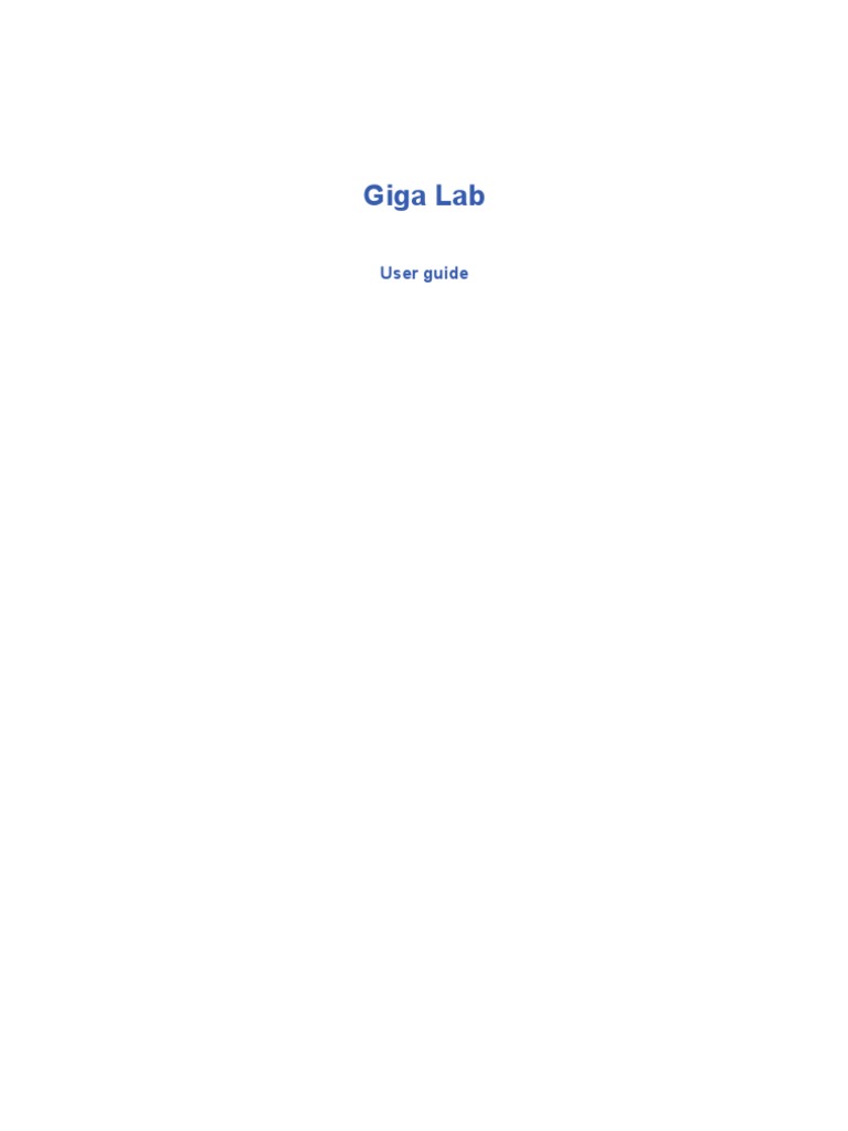 Giga Lab: User Guide | PDF | Medical Laboratory | Input/Output
