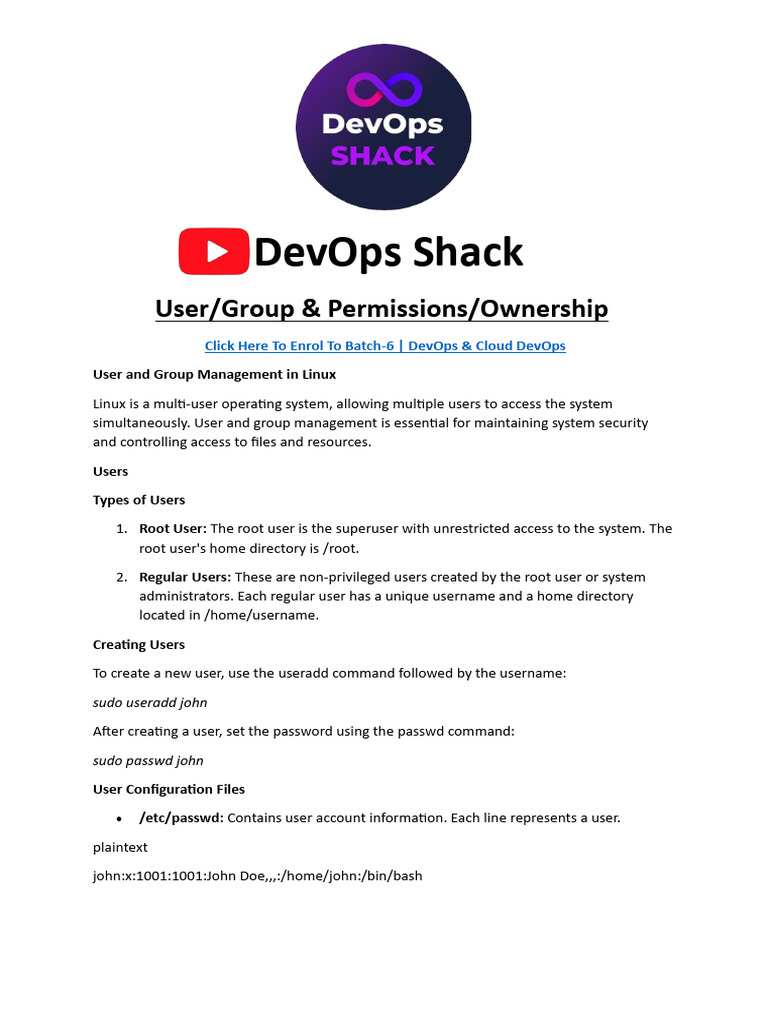 User-Group & Permissions-Ownership | PDF | Superuser | User (Computing)