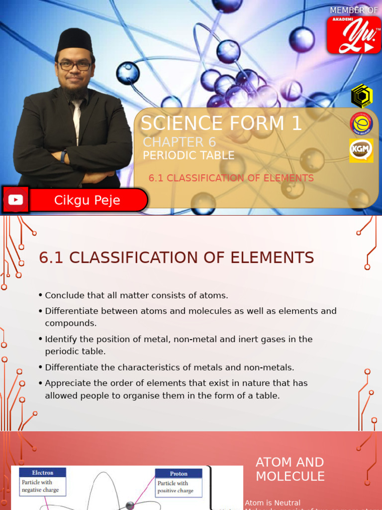 Science_F1_Chapter_6_6_1_Classification_of_Elements_ | PDF