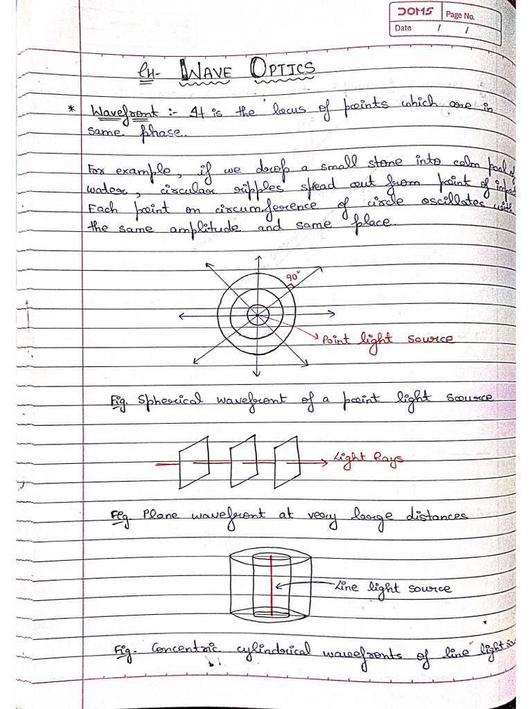 Wave Optics Notes Xii | PDF