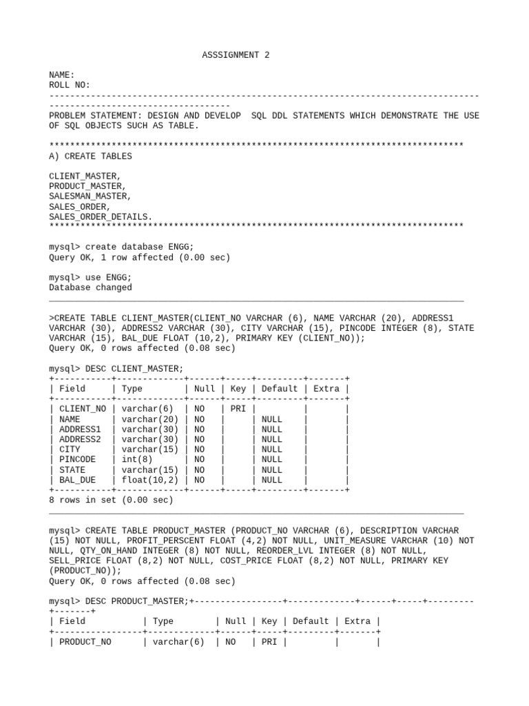 ddl | PDF | Table (Database) | Databases