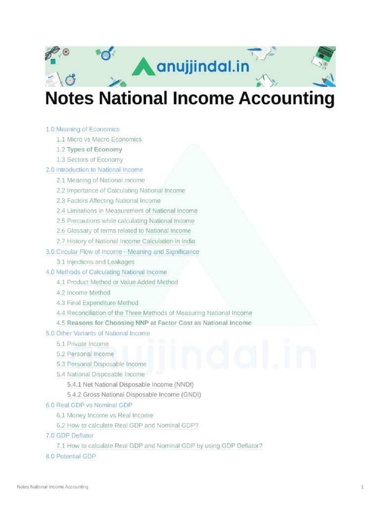 Notes National Income Accounting Flattened Lyst9288 | PDF