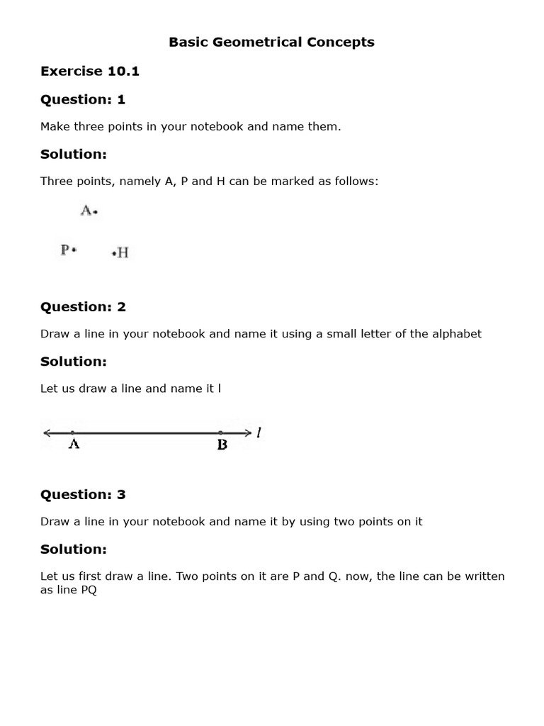 Basic Geometrical Concepts | PDF | Line (Geometry) | Geometric Shapes