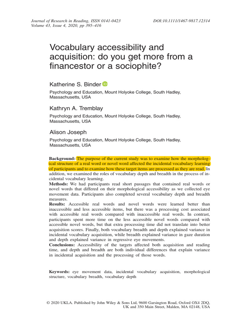 Vocabulary Learning: Depth vs. Breadth | PDF | Vocabulary | Language ...