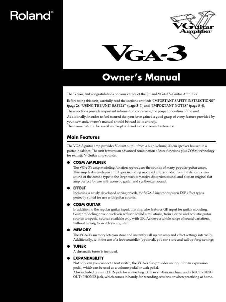 VGA-3_OM | PDF | Guitars | Sound Technology