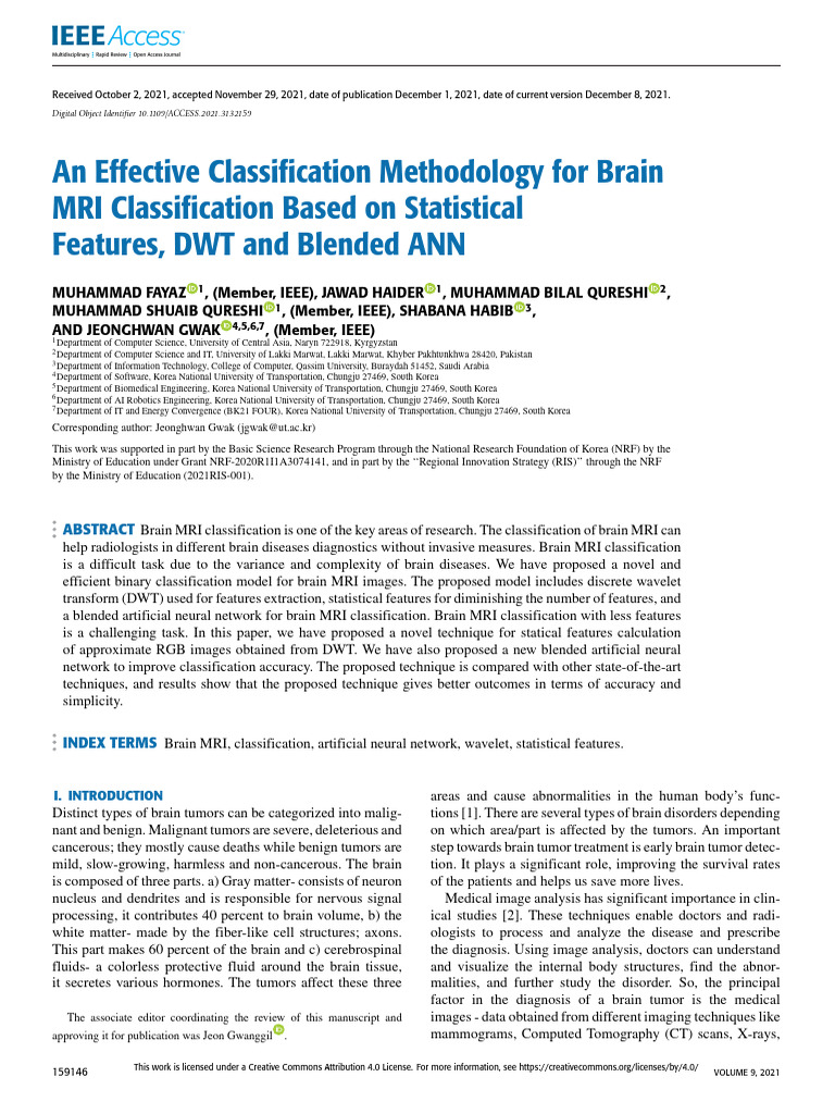 An Effective Classification Methodology For Brain MRI Classification Based On Statistical ...