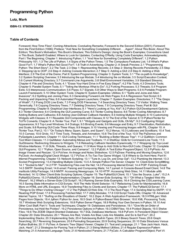 Programming_python | PDF | Graphical User Interfaces | Python (Programming Language)