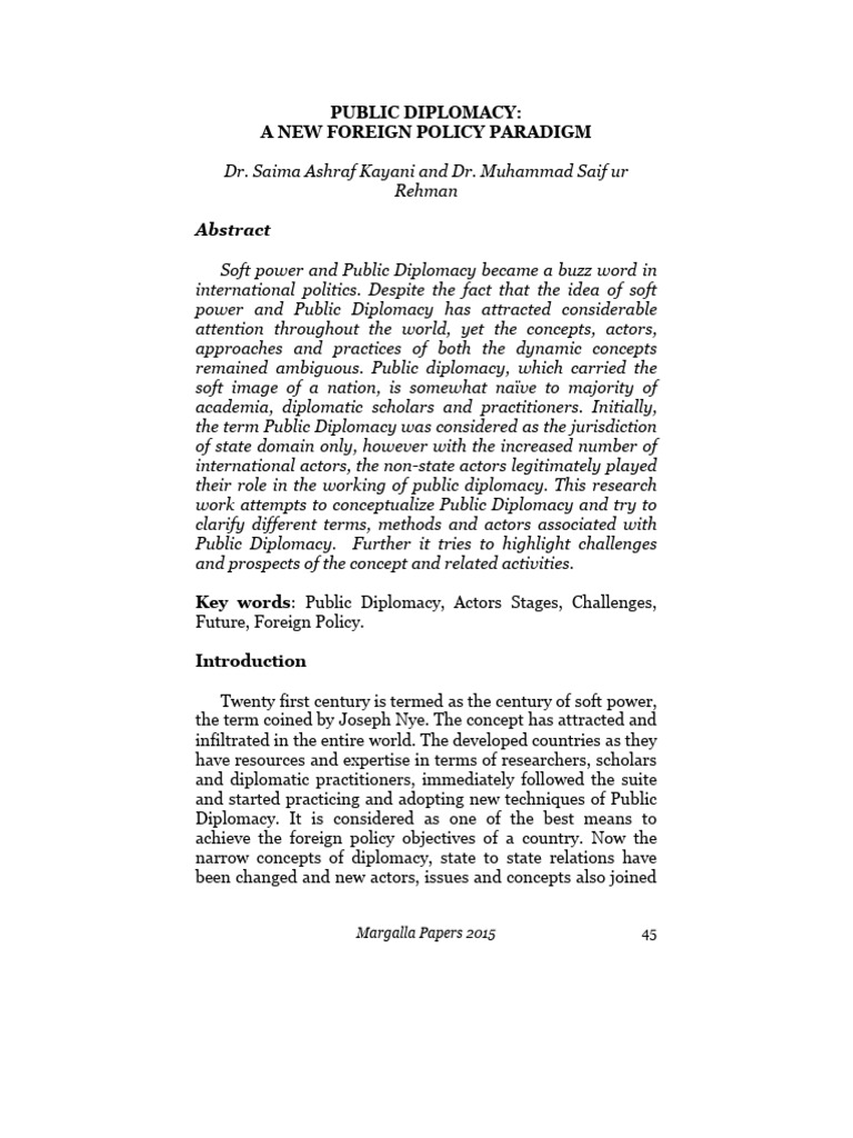 03-Public-Diplomacy | PDF | Public Diplomacy | Non Governmental ...