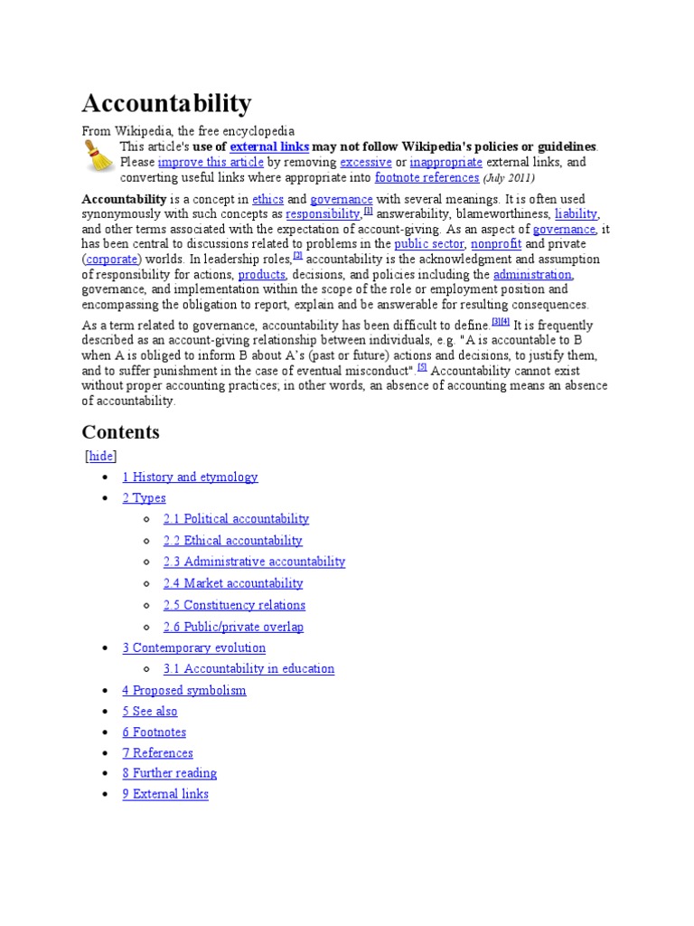 Accountability: May Not Follow Wikipedia's Policies or Guidelines | PDF ...