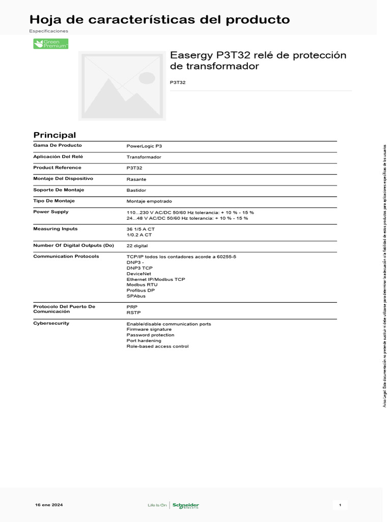 Schneider Electric - PowerLogic-P3-Protección-compacta - P3T32 | PDF ...