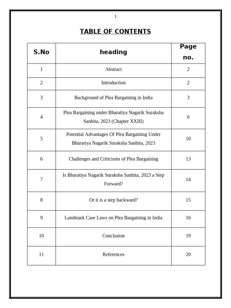 Plea Bargaining Under Bharatiya Nagarik Suraksha Sanhita | PDF | Plea ...
