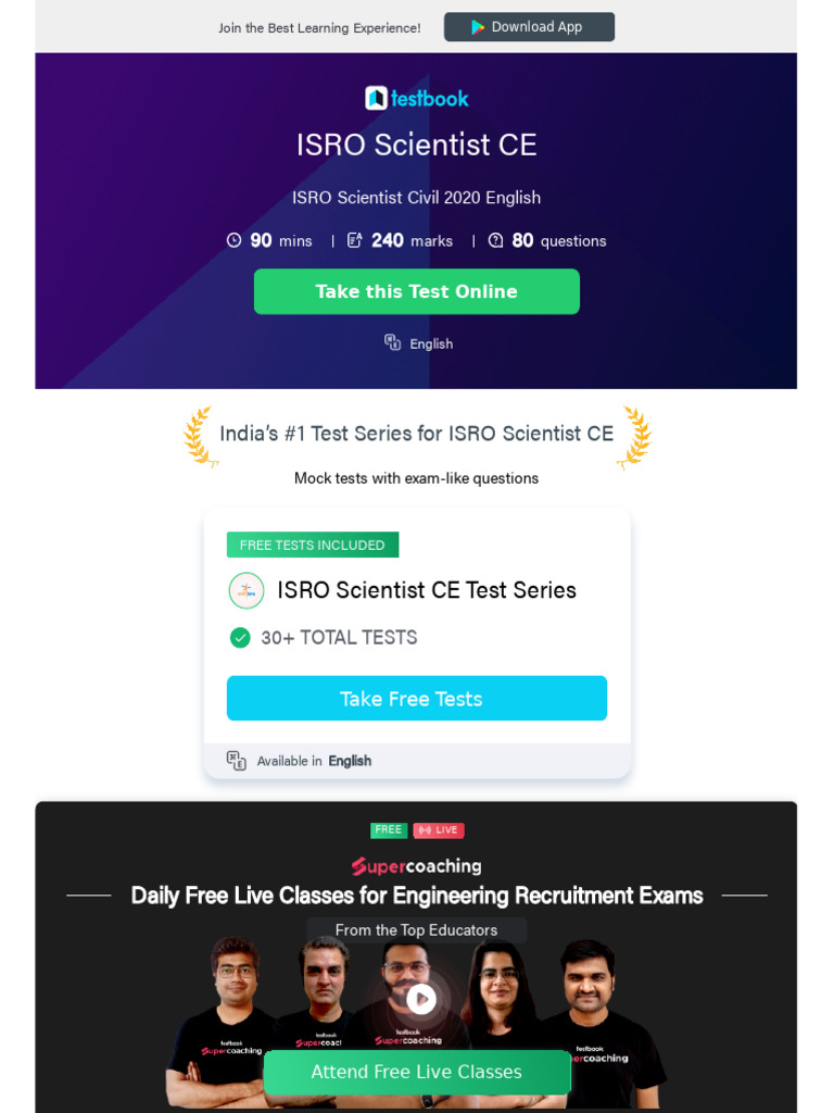 ISRO Scientist Civil 2020 English | PDF | Young's Modulus | Beam ...