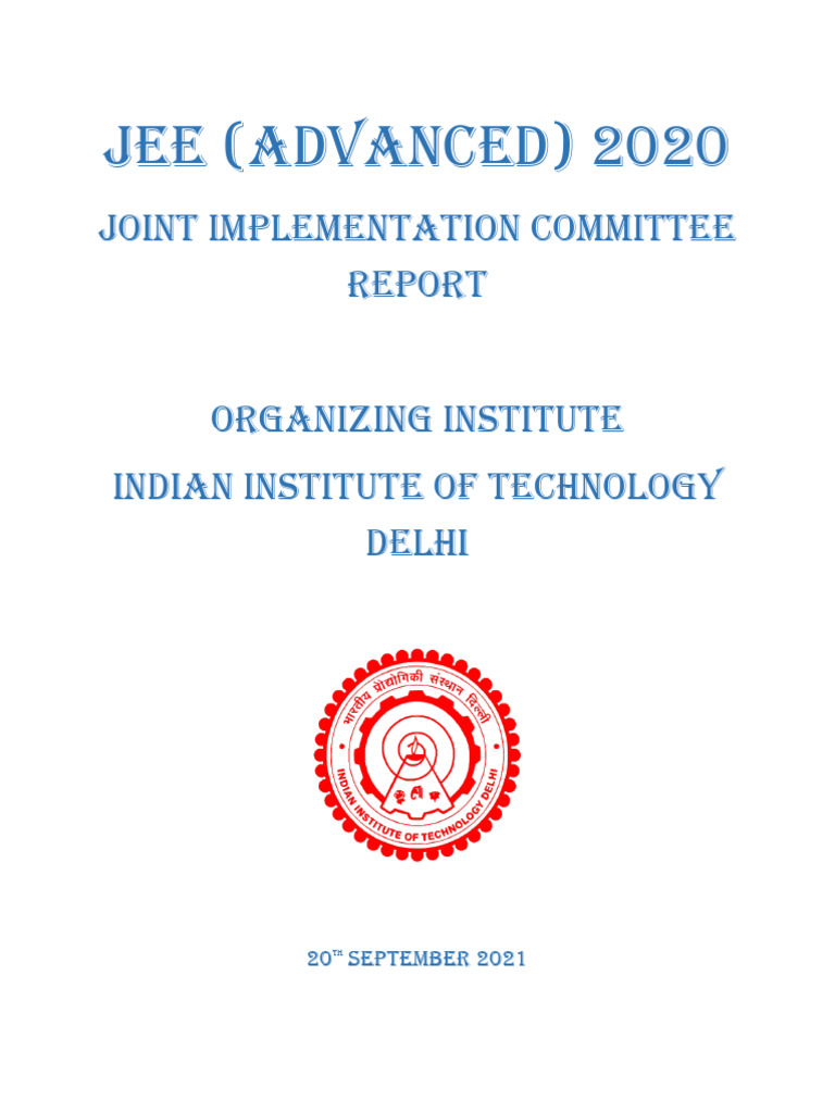 Jee (Advanced) 2020: Joint Implementation Committee | PDF | Economy Of ...