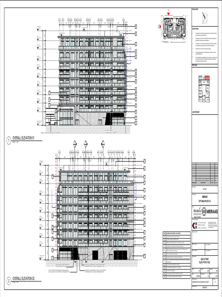 Dhre0018-Kp-Xx-Zz-Dwg-Ar-102001 - Elevation 01&02 | PDF | Building Technology | Building Engineering