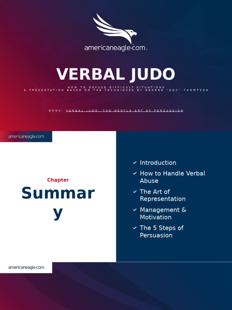 Verbal Judo - Notes and Training | PDF | Persuasion | Emotions
