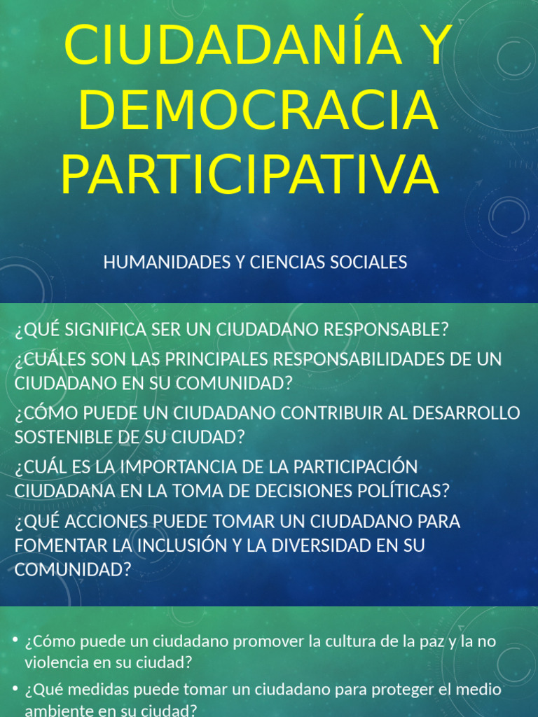 Ciudadanía y Democracia Participativa | PDF | Política | Ciencias sociales