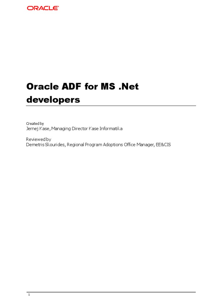 ADF For Net Developers | PDF | Oracle Database | Microsoft Sql Server