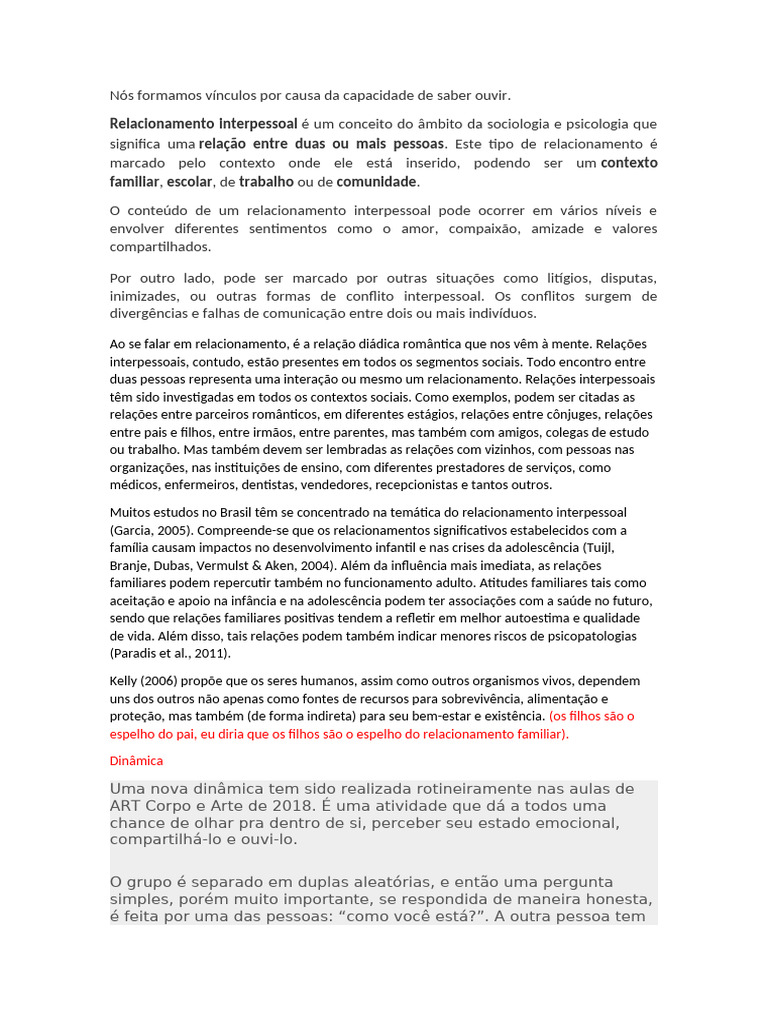 Atividade Contextualizada-Fernanda Alves-03036125 | PDF | Família | Amizade