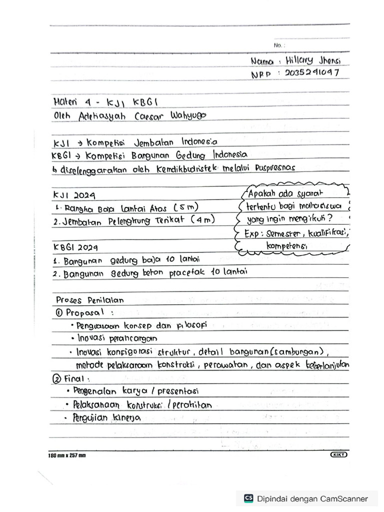 HILLARY JHENSI - Materi KJI KBGI | PDF