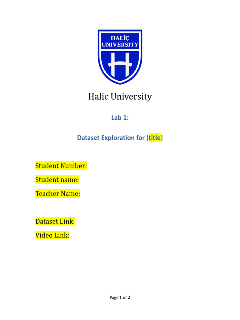 Lab1 Dataset Exploration Template | PDF | Technology & Engineering