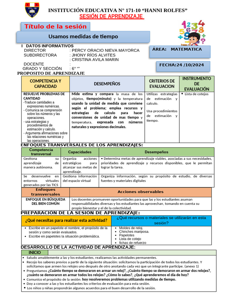 Medimos El Tiempo | PDF | Aprendizaje | Evaluación