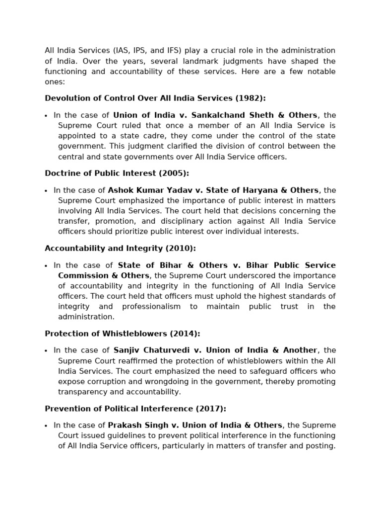 All India Services | PDF | Tribunal | Supreme Court Of The United States