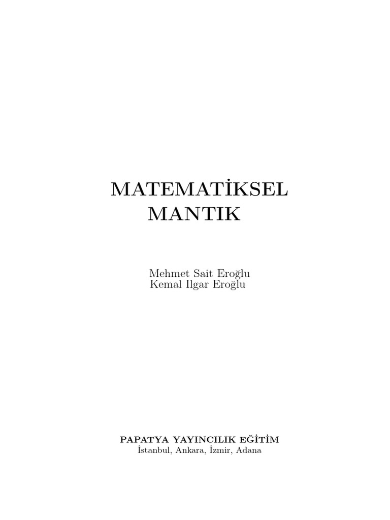 Matematiksel Mantik | PDF