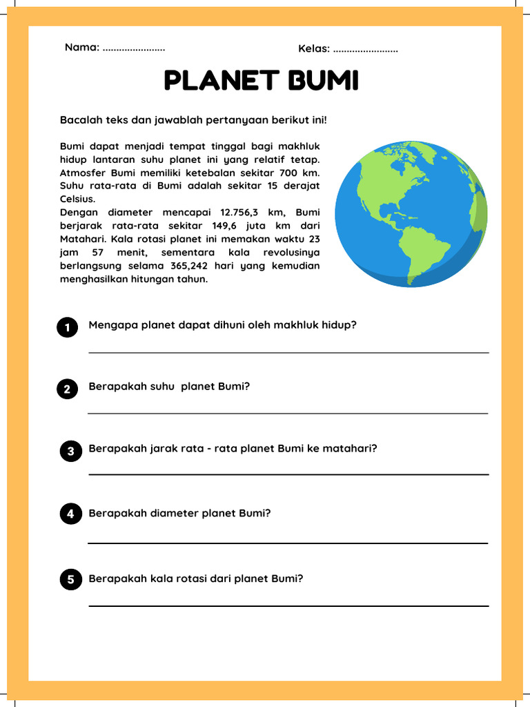 LKPD Bumi-Mars | PDF | Sains & Matematika