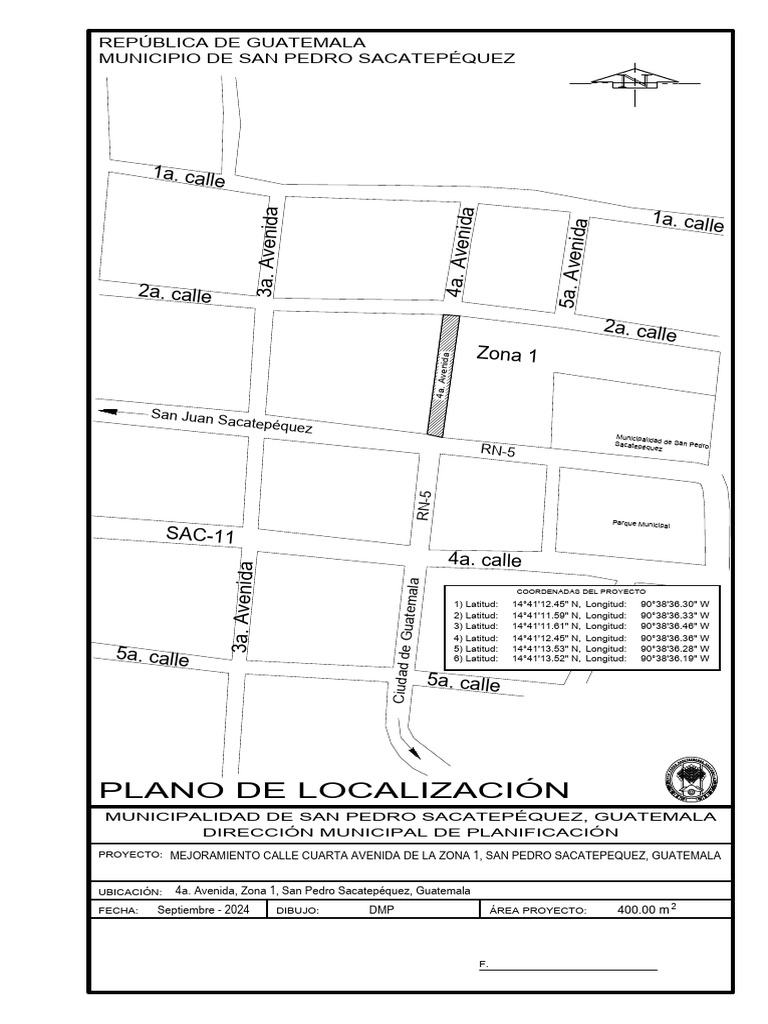 Plano de Localizacion 4a.avenida San Pedro | PDF | Datos geográficos e información | Geodesia