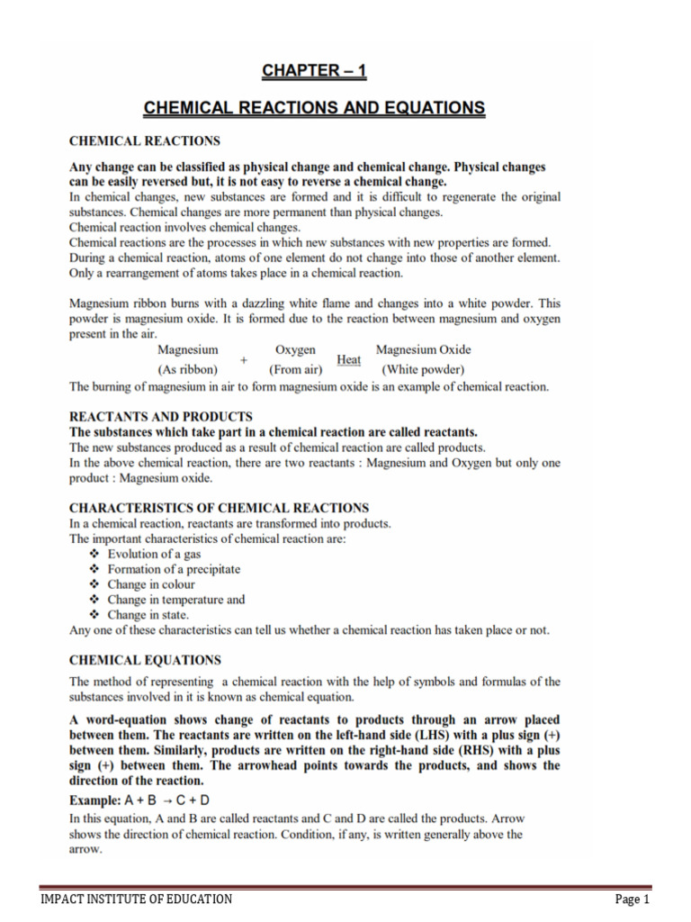Chemical Reaction | PDF