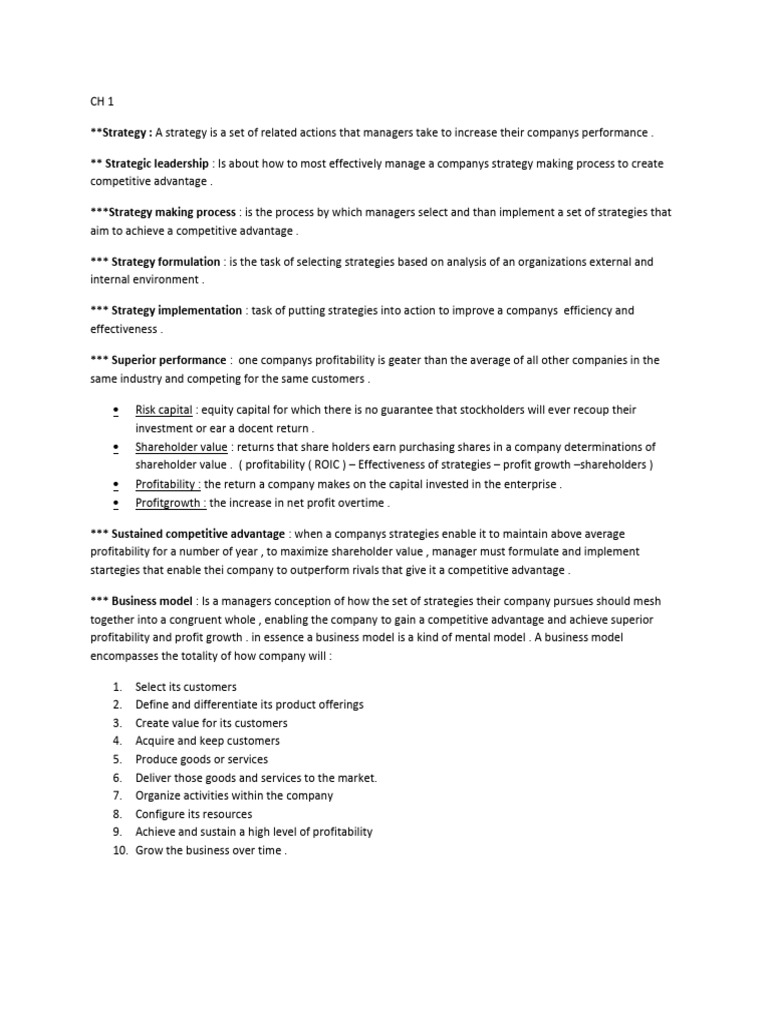 Strategy 1 | PDF | Strategic Management | Competitive Advantage