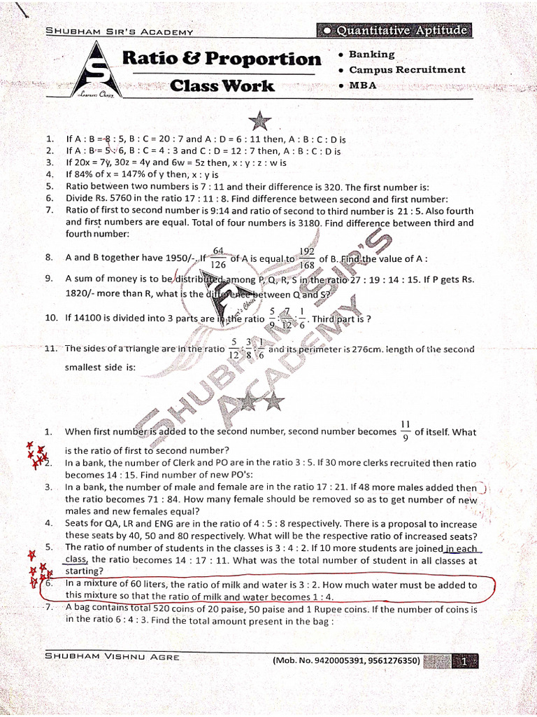 Ratio & Proportion | PDF