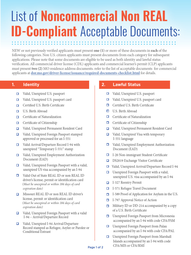 Non REAL ID-Compliant | PDF | Identity Document | Passport